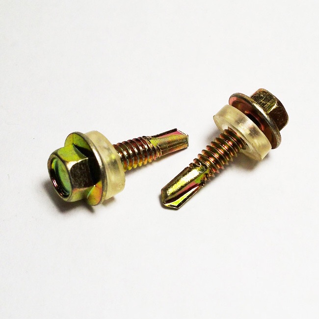 Stitcher 5.5mm/6.3mm x 22mm light steel hex head complete with washer ...